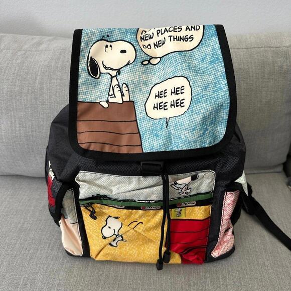 Bags | Lesportsac Snoopy Large Backpack | Poshmark